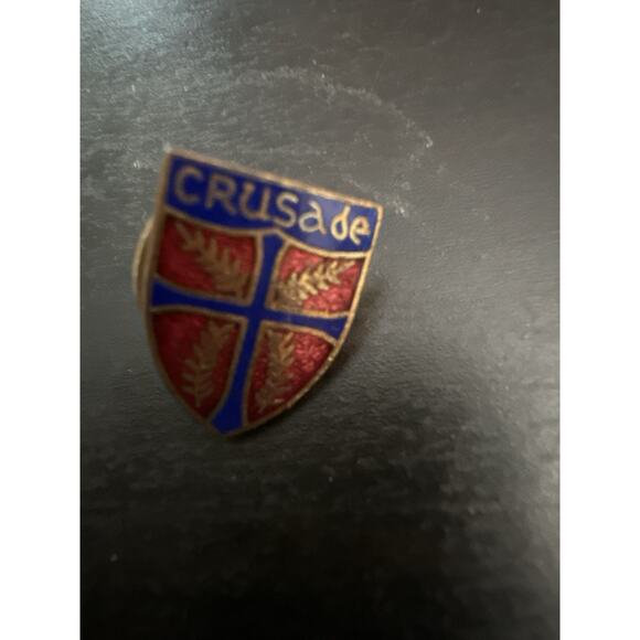 Faith | Jewelry | 95s Crusade Enamel Shield Pin Red Blue Cross Wheat ...